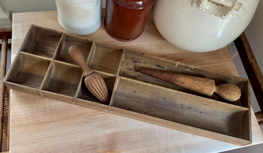 Antique Large Wood Cash Register Drawer Tray Rustic Farmhouse Desktop ...