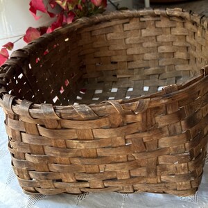 Antique 19th Century Woven Splint Gathering Basket Primitive Rustic ...