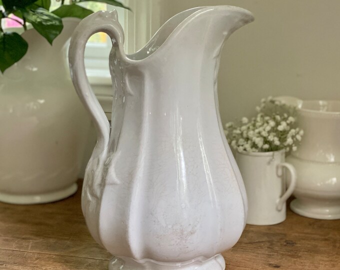 Antique 1850's Ironstone Large Ewer Water Pitcher Bridgwood & Clarke ...
