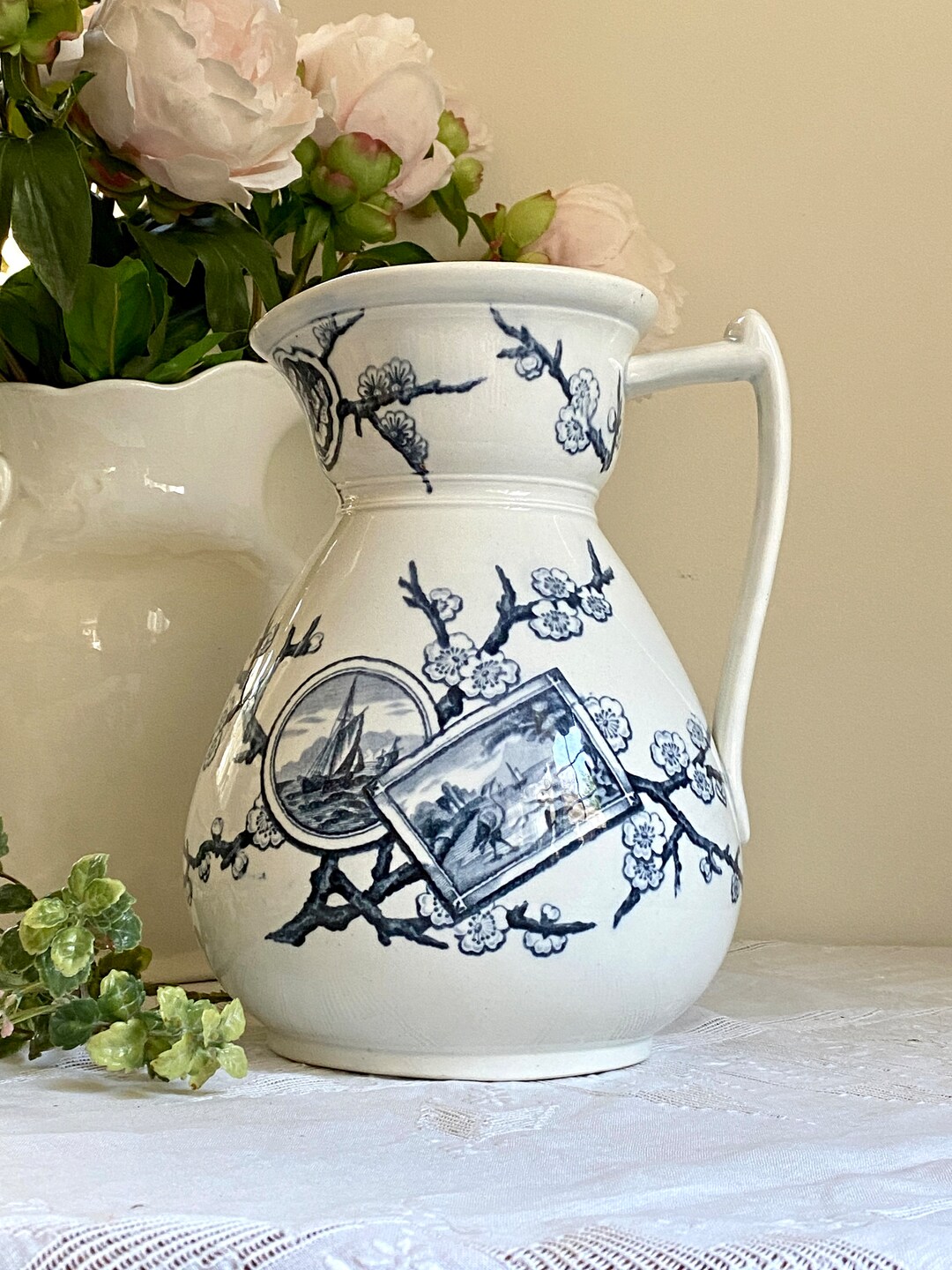 Antique Ironstone Large Ewer Water Pitcher John Meir "japan" 19th ...