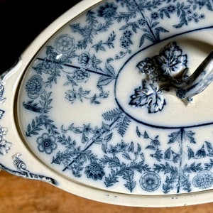Antique Copeland Spode Blue Grey Delhi Footed Vegetable Tureen ...