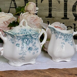 Antique Alfred Meakin GRANGE Aqua Green Daisy Flowers Transferware ...