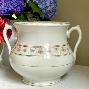 Antique Ironstone Slop Pail Pot Mercer Pottery Trenton New Jersey Pink ...