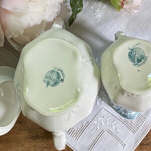 Antique Alfred Meakin GRANGE Aqua Green Daisy Flowers Transferware ...