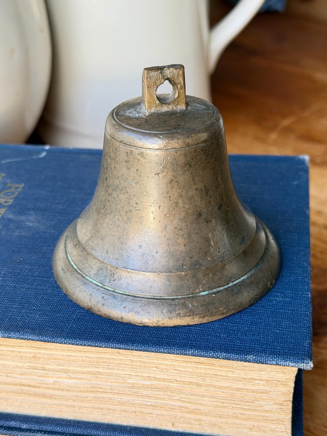 Vintage Small Bronze Hanging Bell - Etsy