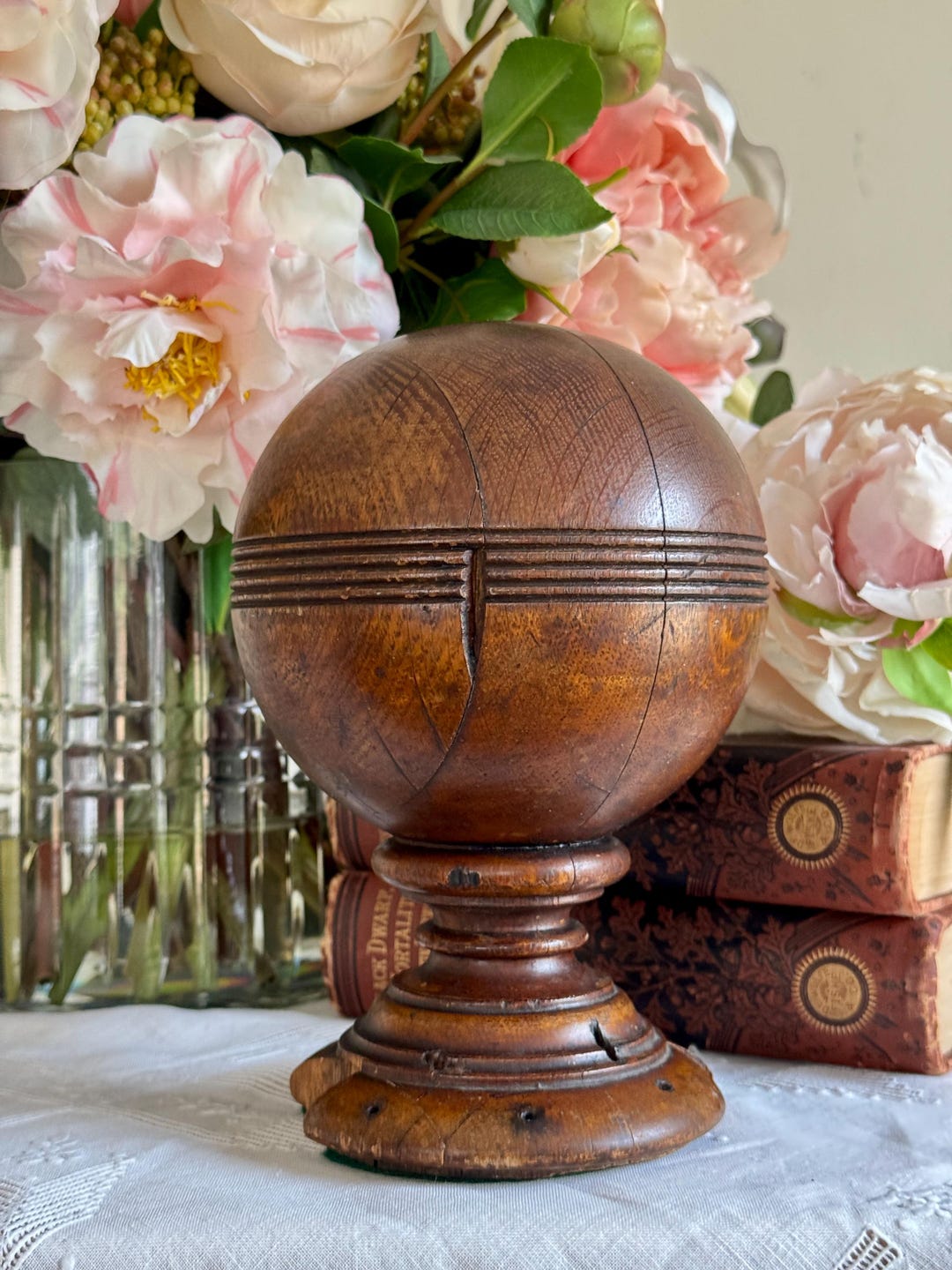 Antique Large Wood Old Newel Post Ball Finial Cap - Etsy