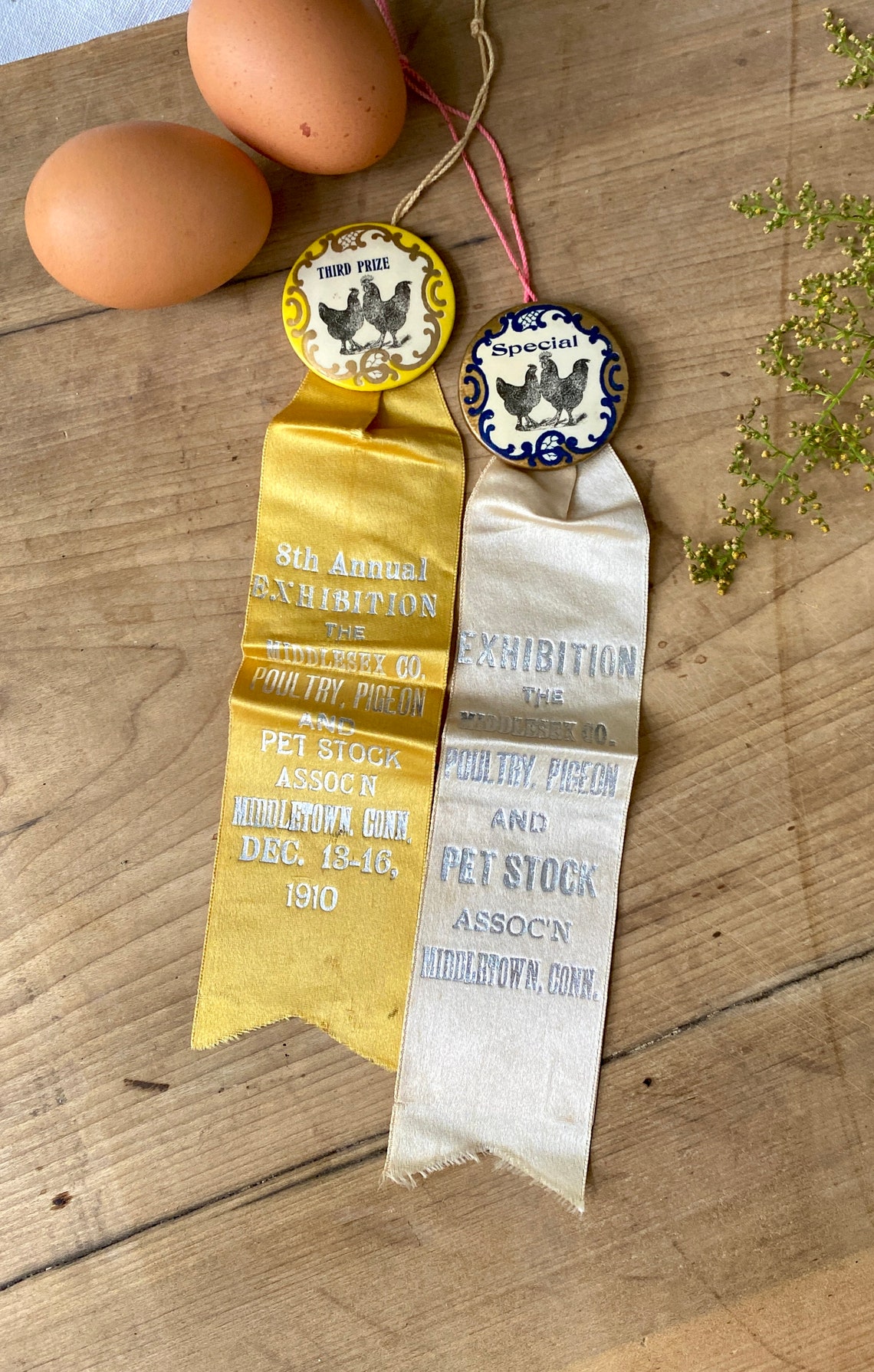 Antique 1910 Prize Winning Exhibition Pin Ribbon Poultry - Etsy