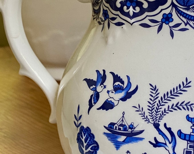 Vintage Blue Willow Teapot Made in England Price Kensington Pottery ...