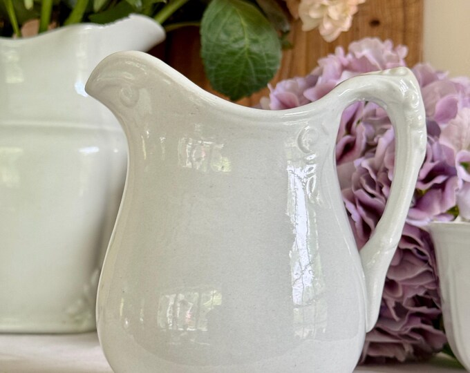 Antique Ironstone Small Pitcher Jug Acanthus Leaf Details Willets ...