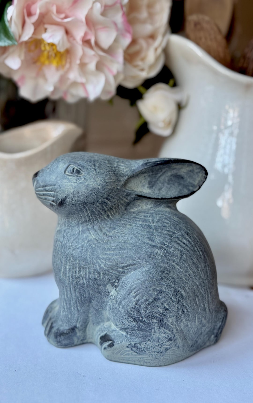 Vintage Cast Iron Verdigris Bunny Rabbit Gate Door Stop Virginia ...