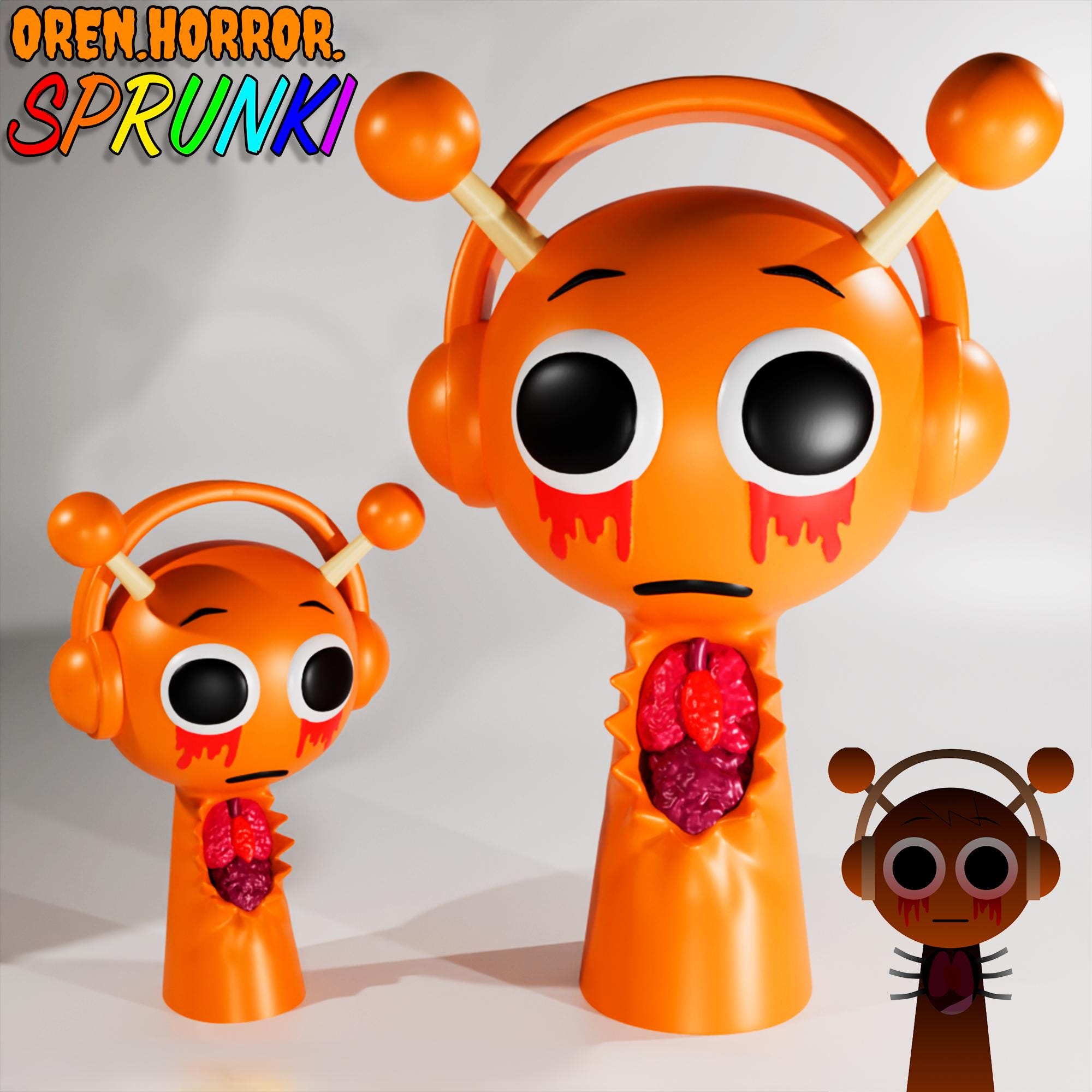 Sprunki Horror Toys | 3D Printed Cake Toppers & Party Favors | Gamer ...