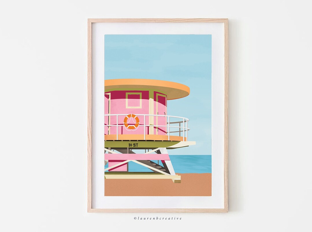 Miami Beach Printable Art, Downloadable Art, Beach Art, Travel Art ...