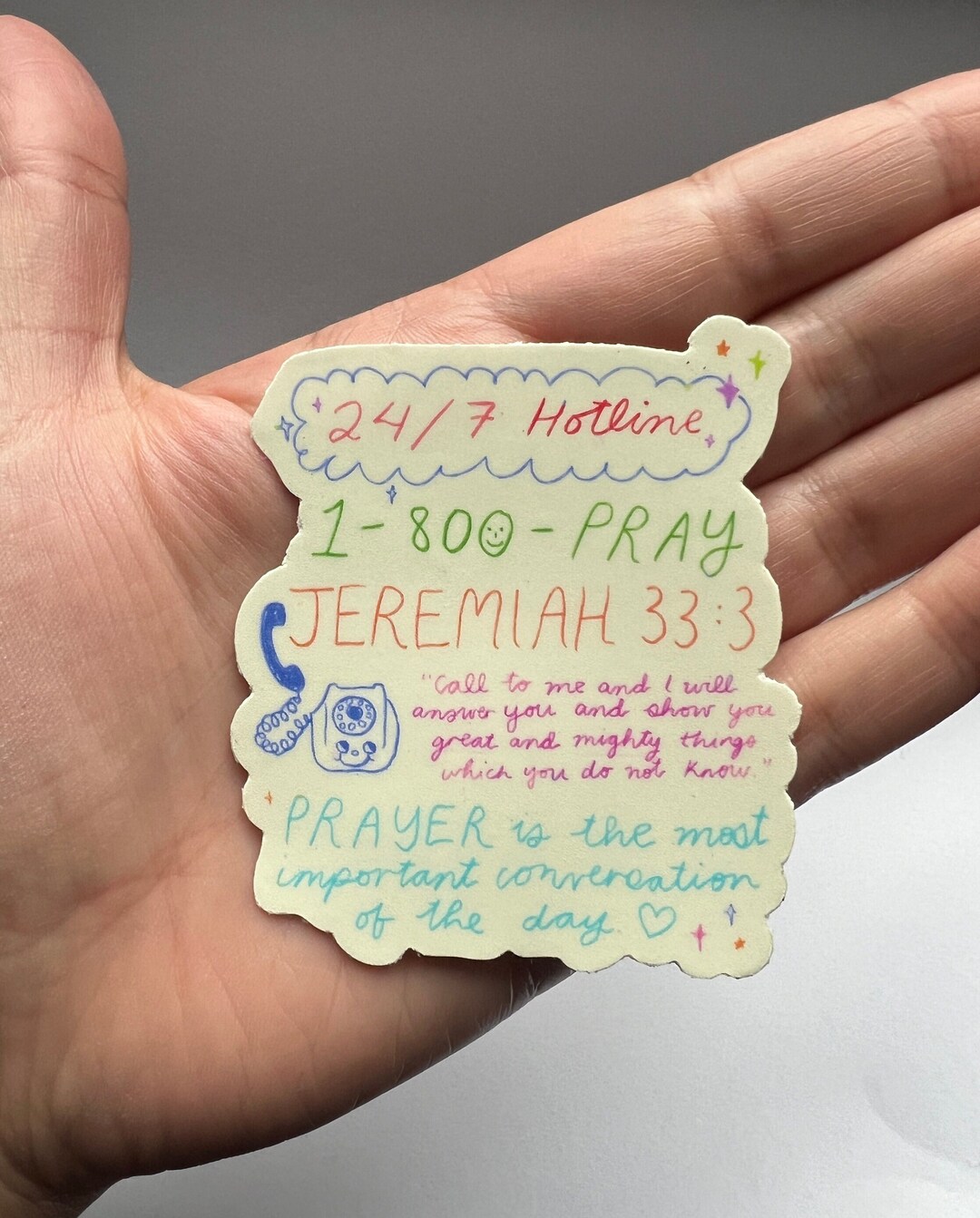 PRAYER HOTLINE | Waterproof Christian Sticker | Faith | Verse | Bible ...