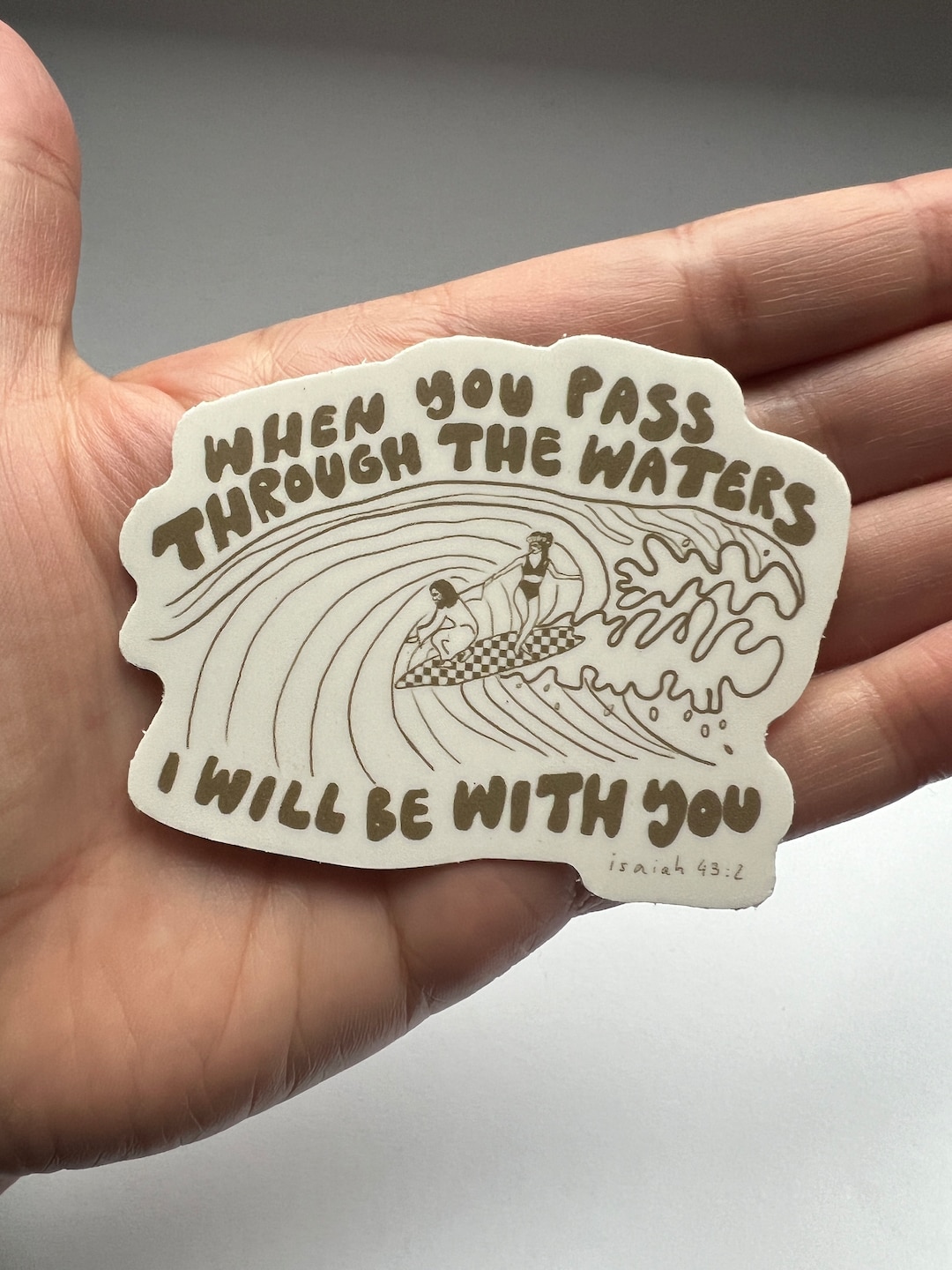 Surfing Jesus | Waterproof Christian Sticker | Faith | Verse | Bible ...