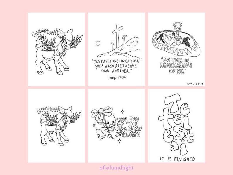Spring Easter Coloring Pages, Bible Verse Activity (digital Download ...