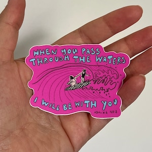 Surfing Jesus | Waterproof Christian Sticker | Faith | Verse | Bible ...