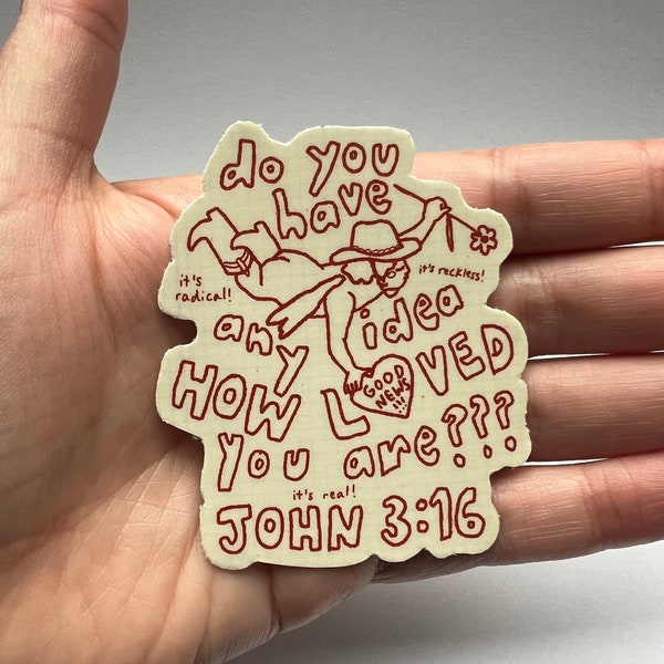 Surfing Jesus Waterproof Christian Sticker Faith Verse Bible Sticker ...