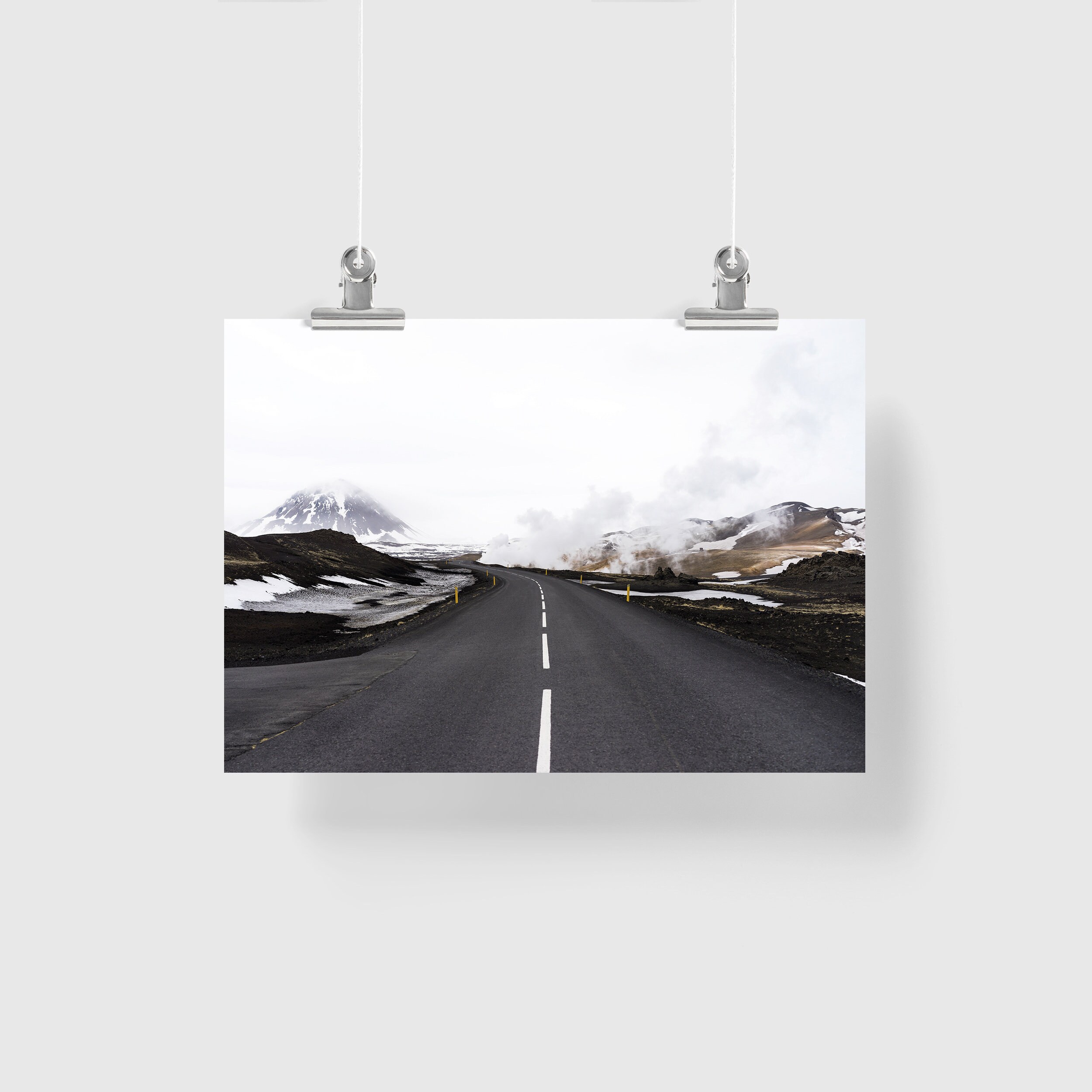 Road Art Print Highway Printable Wall Art Mountain Mist Landscape ...