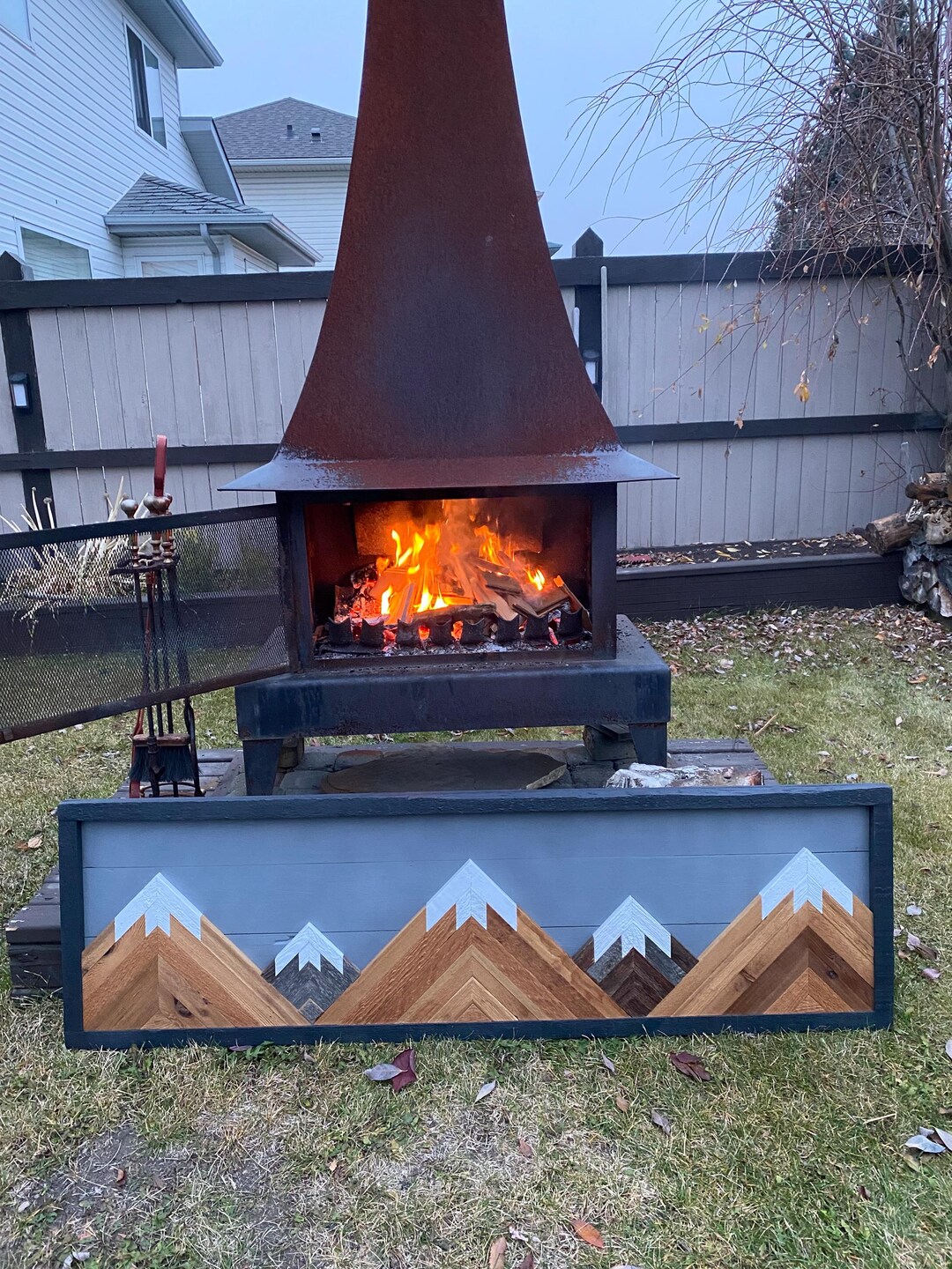 Unique Cedar Strip Mountain Range Wall Art Handcrafted Wooden Decor ...