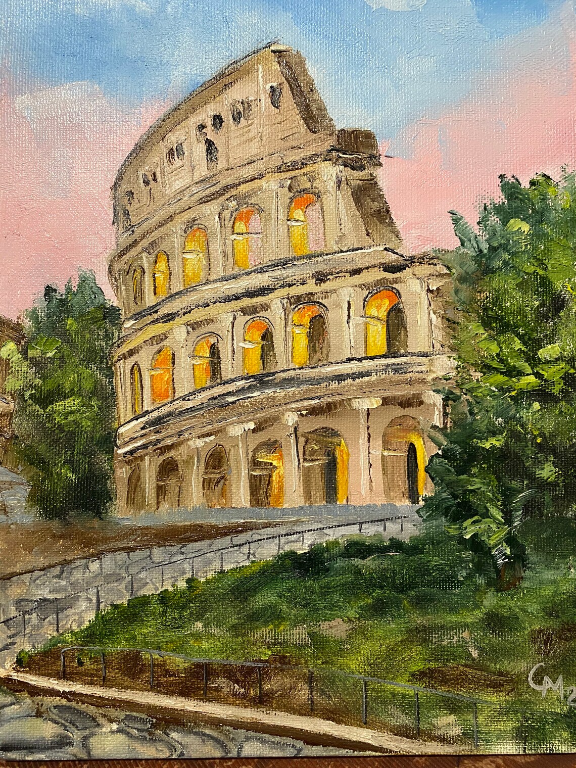 Roman Colosseum Painting Original Italy Art Canvas Roman | Etsy