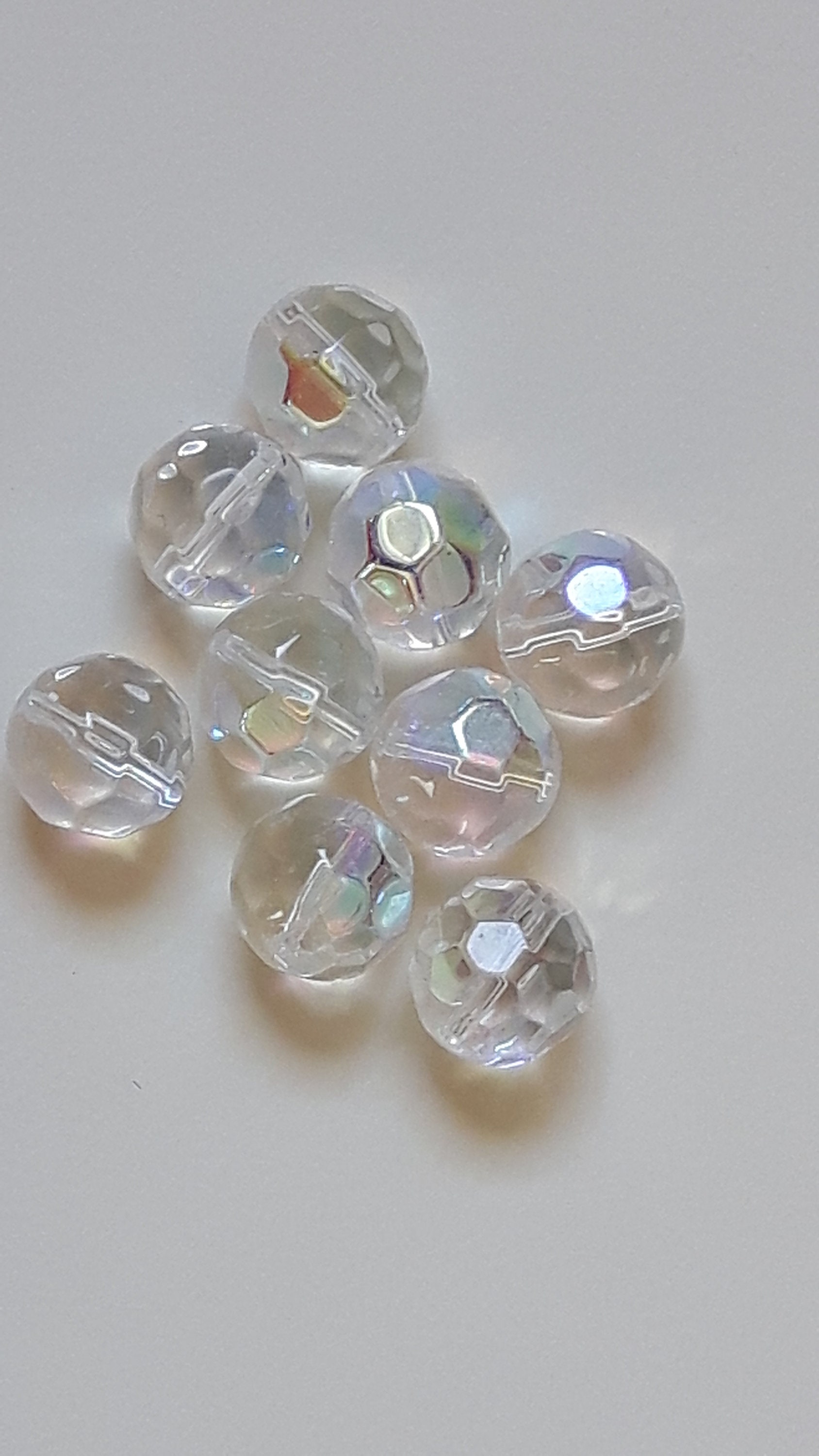 Round Faceted Pearls CRYSTAL AB Breakthroughs 12mm X 1 - Etsy UK