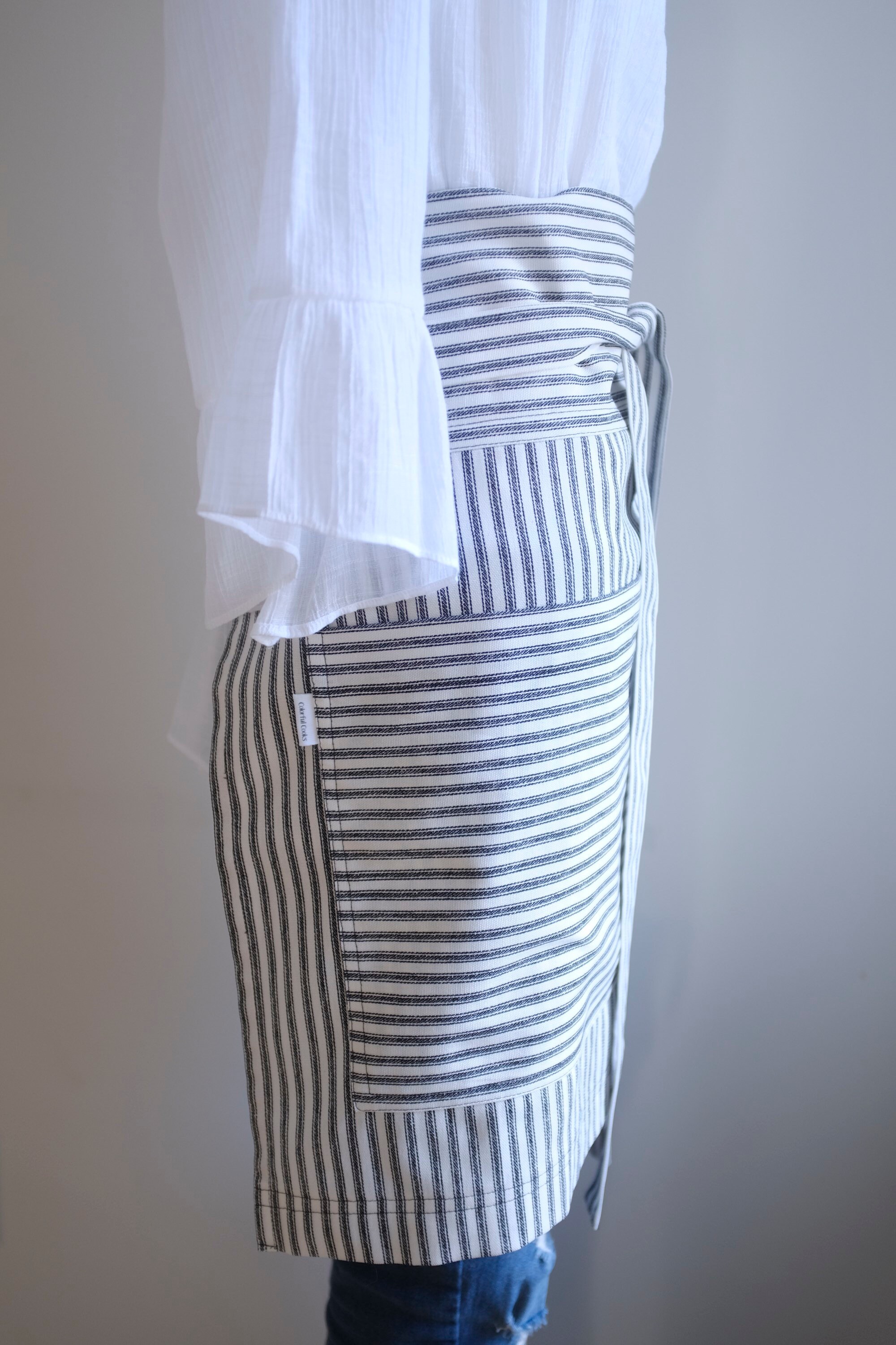 Handmade French Ticking Stripe Half Apron: Farmhouse Style - Etsy