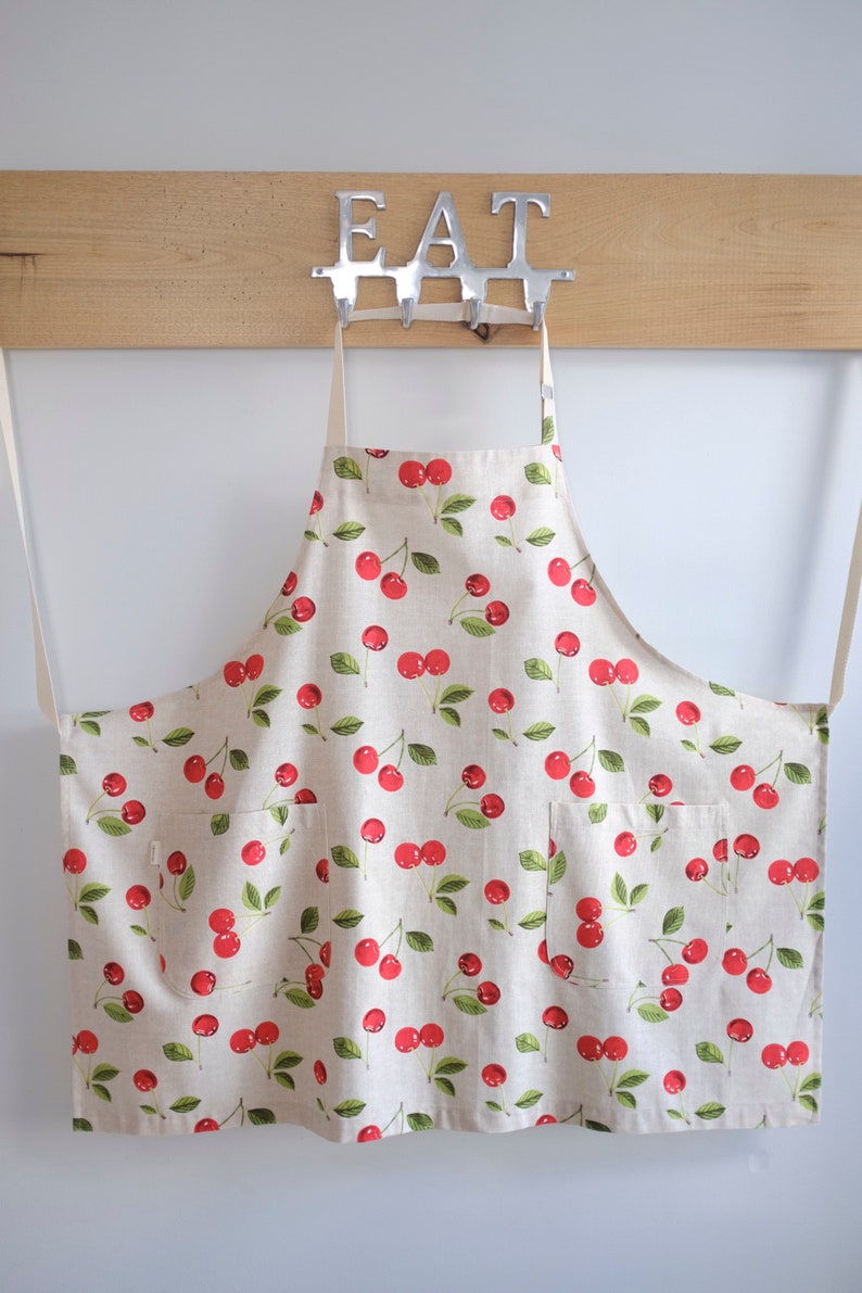 Handmade Apron in Cherry Print - Etsy