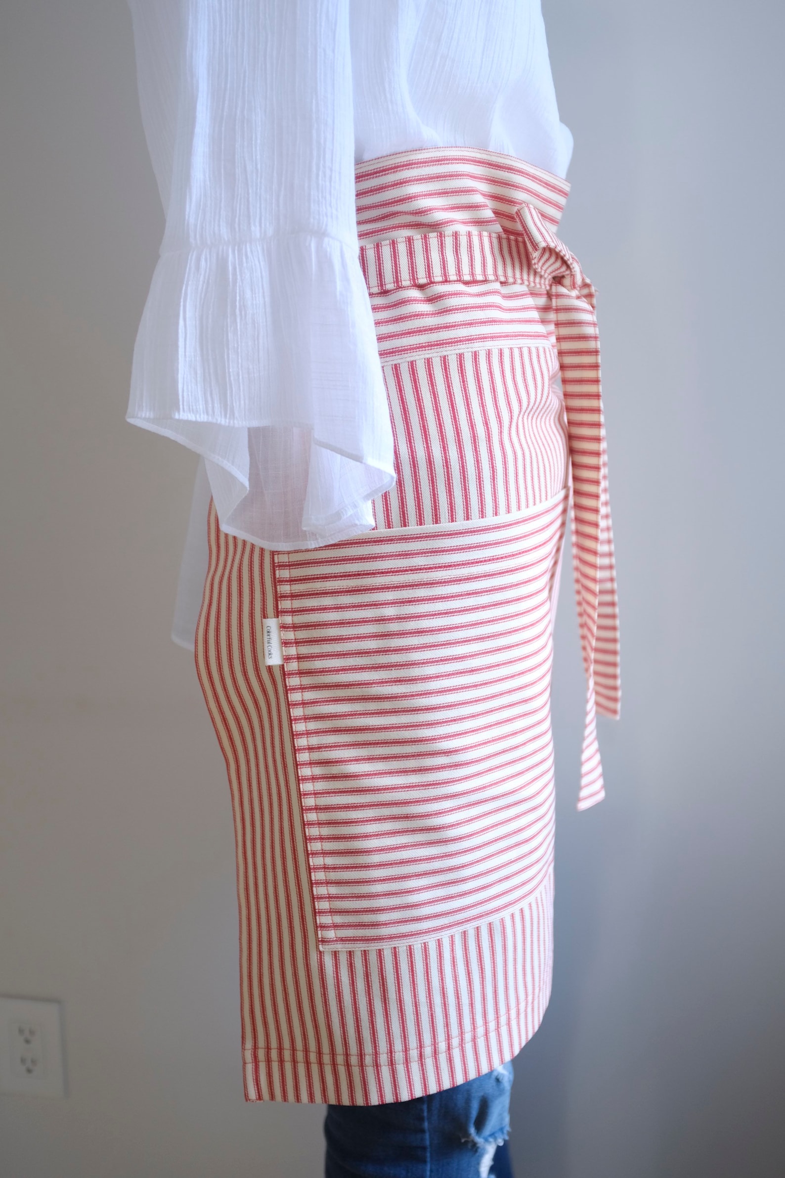 Handmade French Ticking Stripe Half Apron: Farmhouse Style - Etsy
