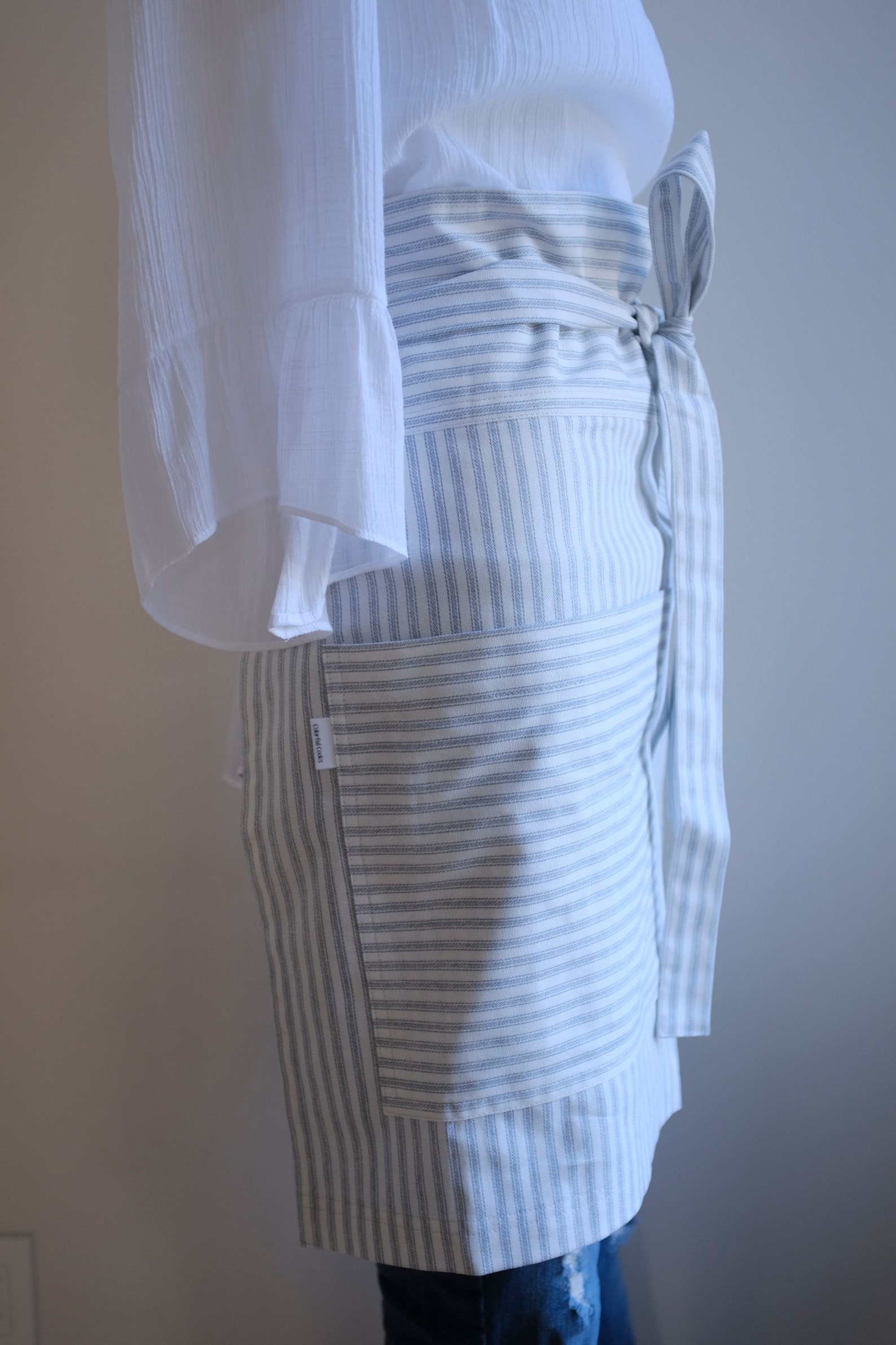 Handmade French Ticking Stripe Half Apron: Farmhouse Style - Etsy