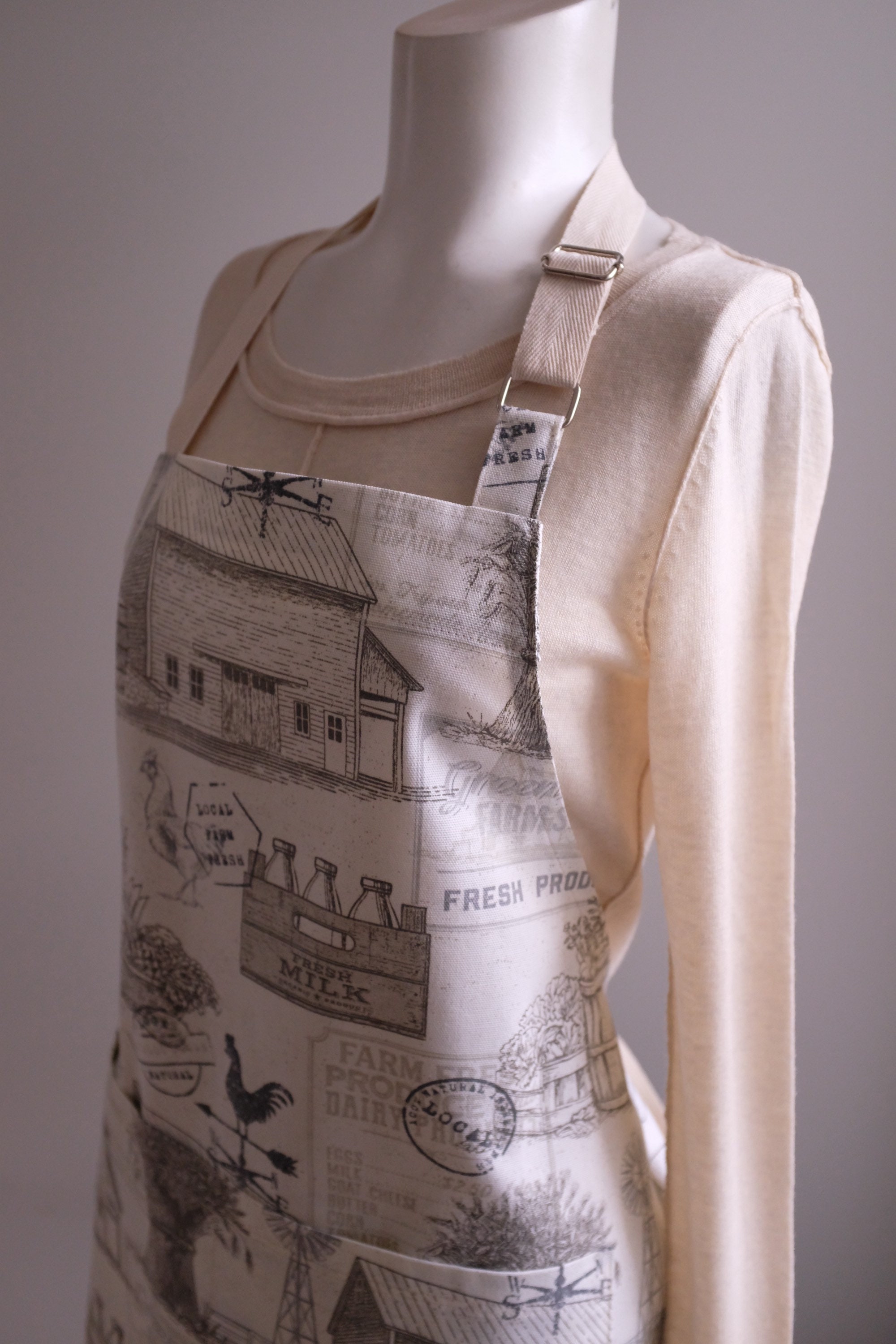 Handmade Country Kitchen Farm Fresh Natural Apron for Women / | Etsy