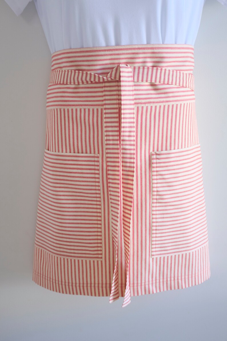 Handmade French Ticking Stripe Half Apron: Farmhouse Style - Etsy