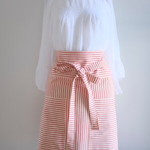 Handmade French Ticking Stripe Half Apron: Farmhouse Style - Etsy