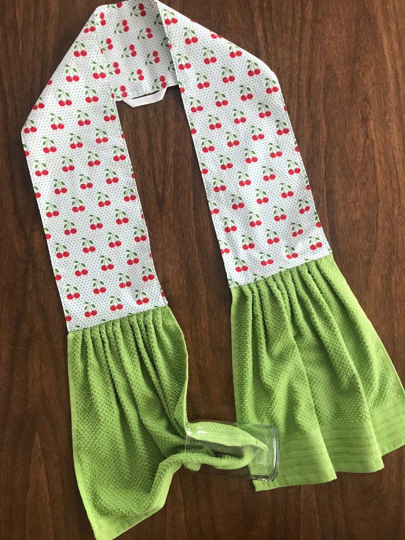 Cherry Kitchen Towel Scarf in Red | Etsy