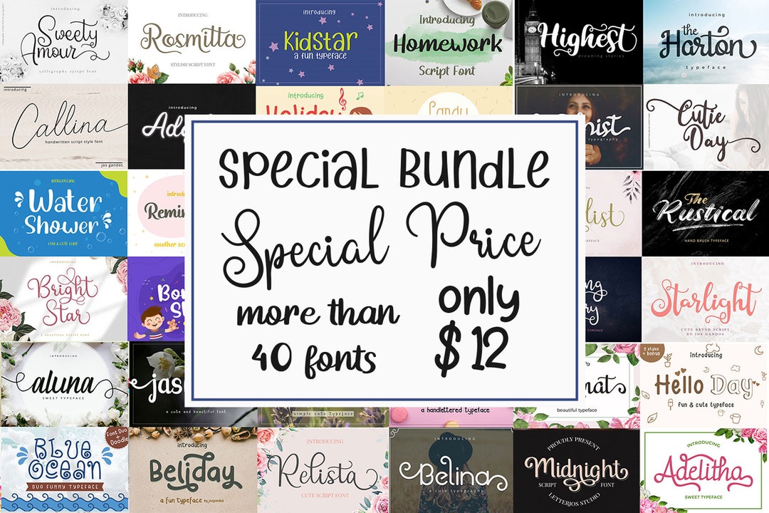 Modern Font Bundle | SVG, Canva, Cricut, Procreate Fonts (instant ...