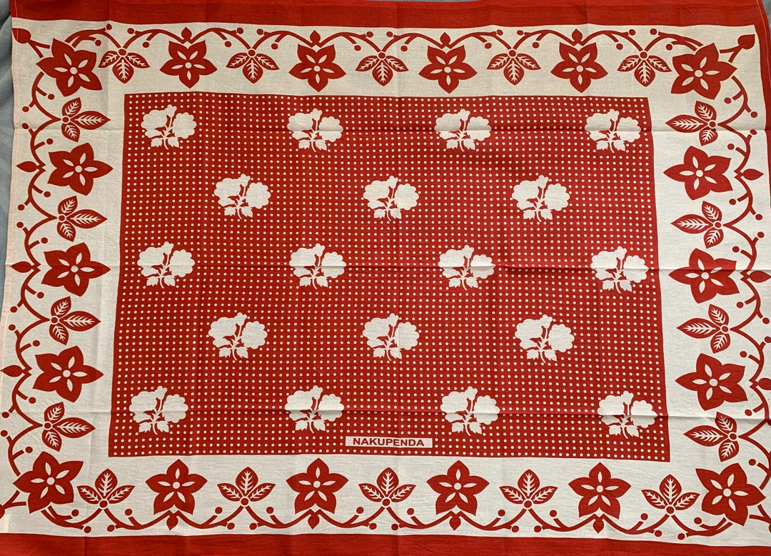Single Khanga in Red and White African Print Fabric - Etsy
