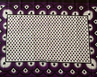 Single Khanga in Navy Blue and Yellow Paisley and Polka Dots African ...