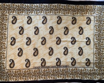 Single Khanga in Navy Blue and Yellow Paisley and Polka Dots African ...