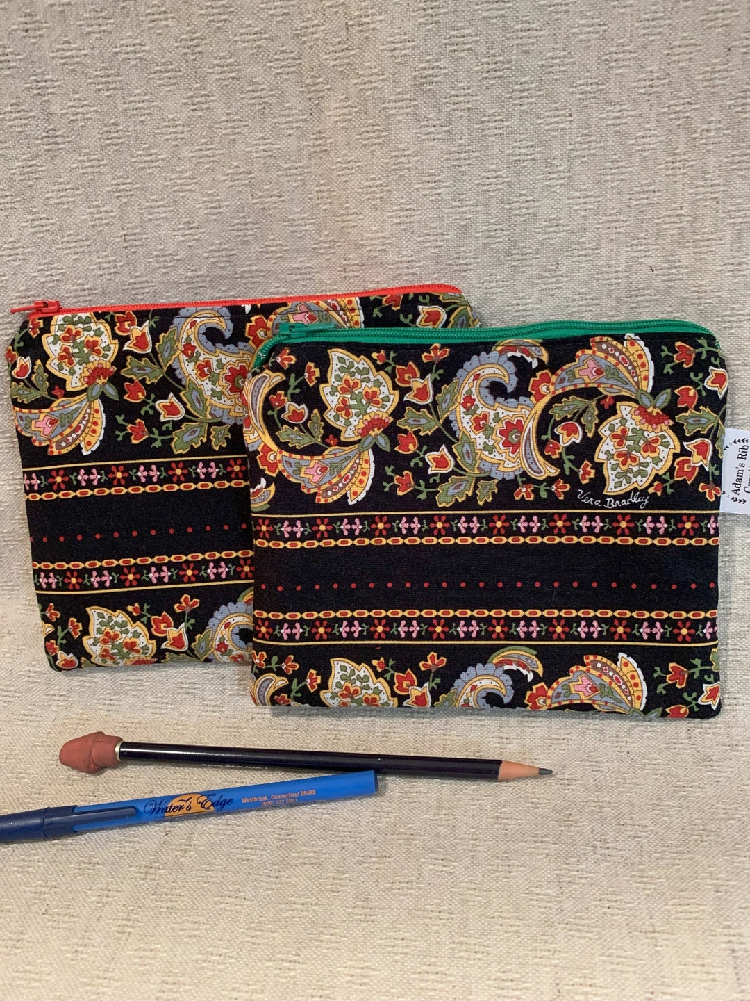 Vera Bradley Zipper Pouch: Cotton Makeup Bag, Travel Toiletry Organizer ...