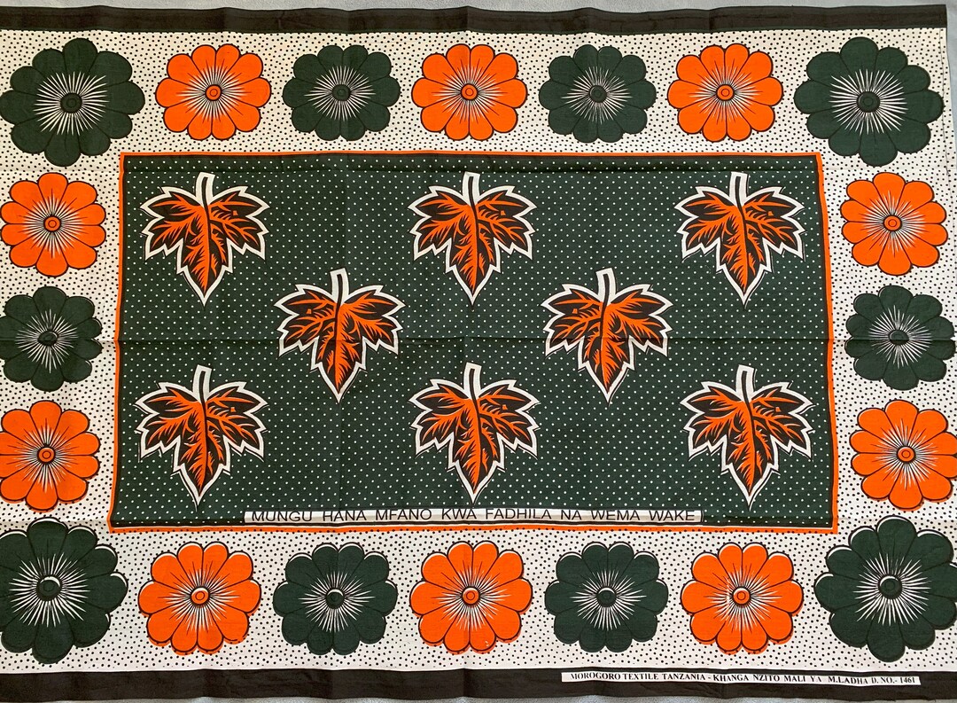 Single Khanga in Burnt Orange and Dark Grey African Print Fabric - Etsy