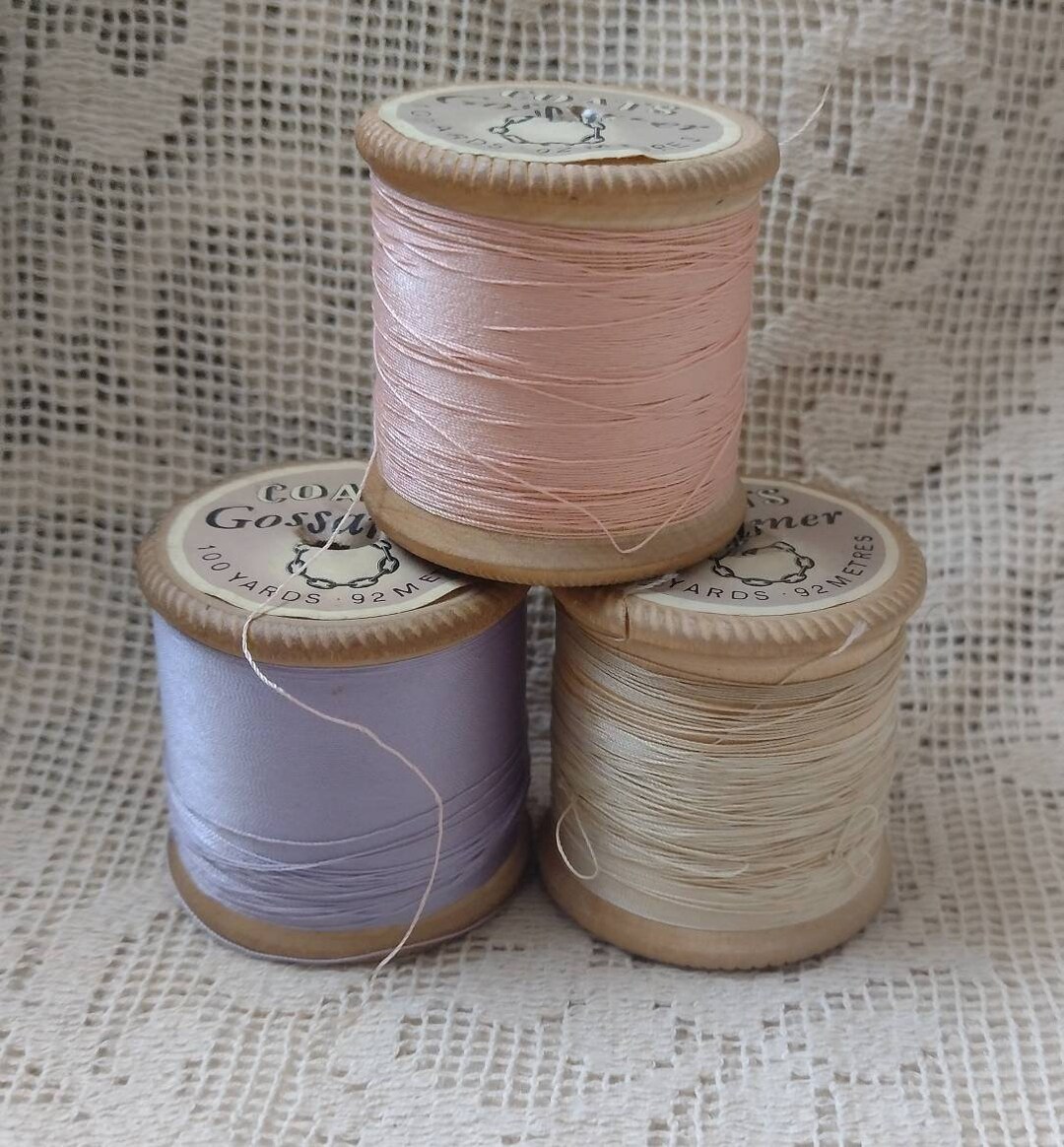 Set of 3 Vintage, 1960s Wooden Reels of J&P Coats Gossamer Terylene ...