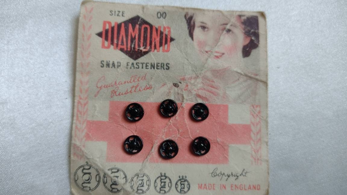 Vintage 1950s Diamond Snap Fasteners Size OO and Forever - Etsy