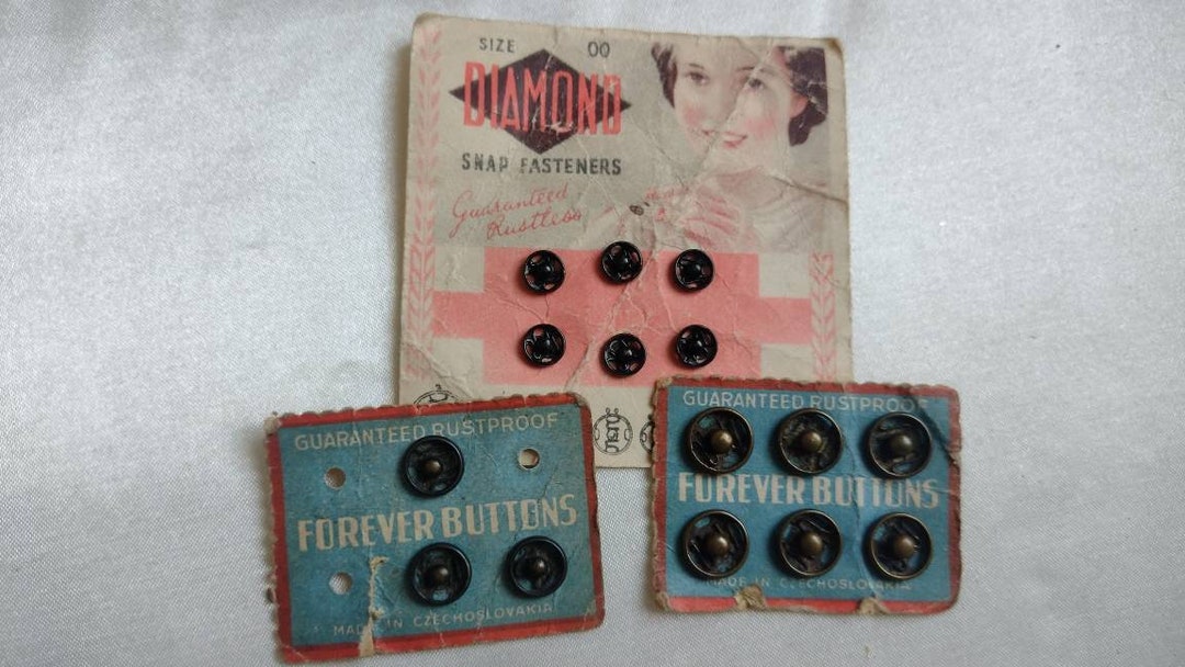 Vintage 1950s Diamond Snap Fasteners Size OO and Forever - Etsy