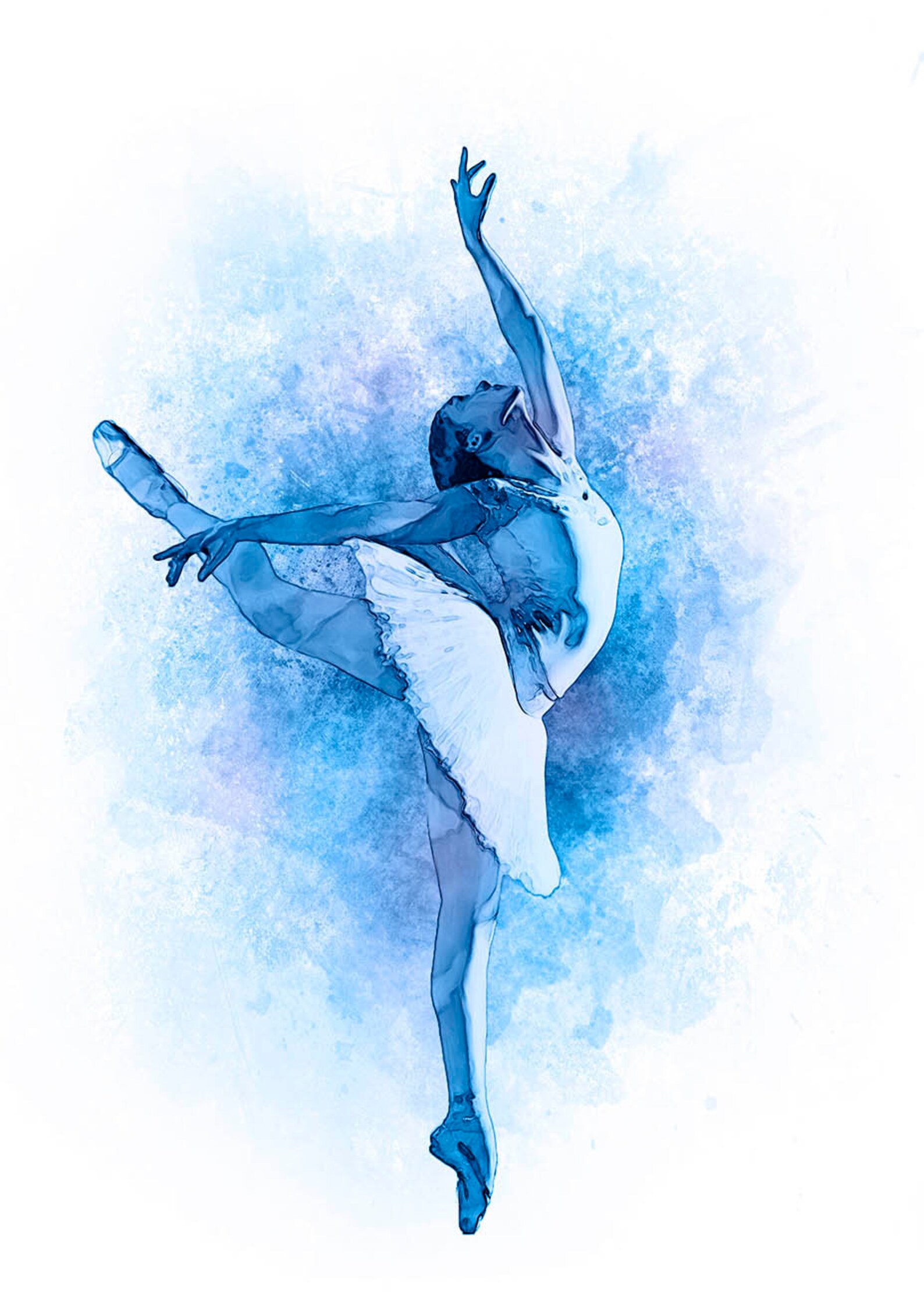 Ballet Dancer Art Print in Soft Muted or Blue Tones - Etsy UK