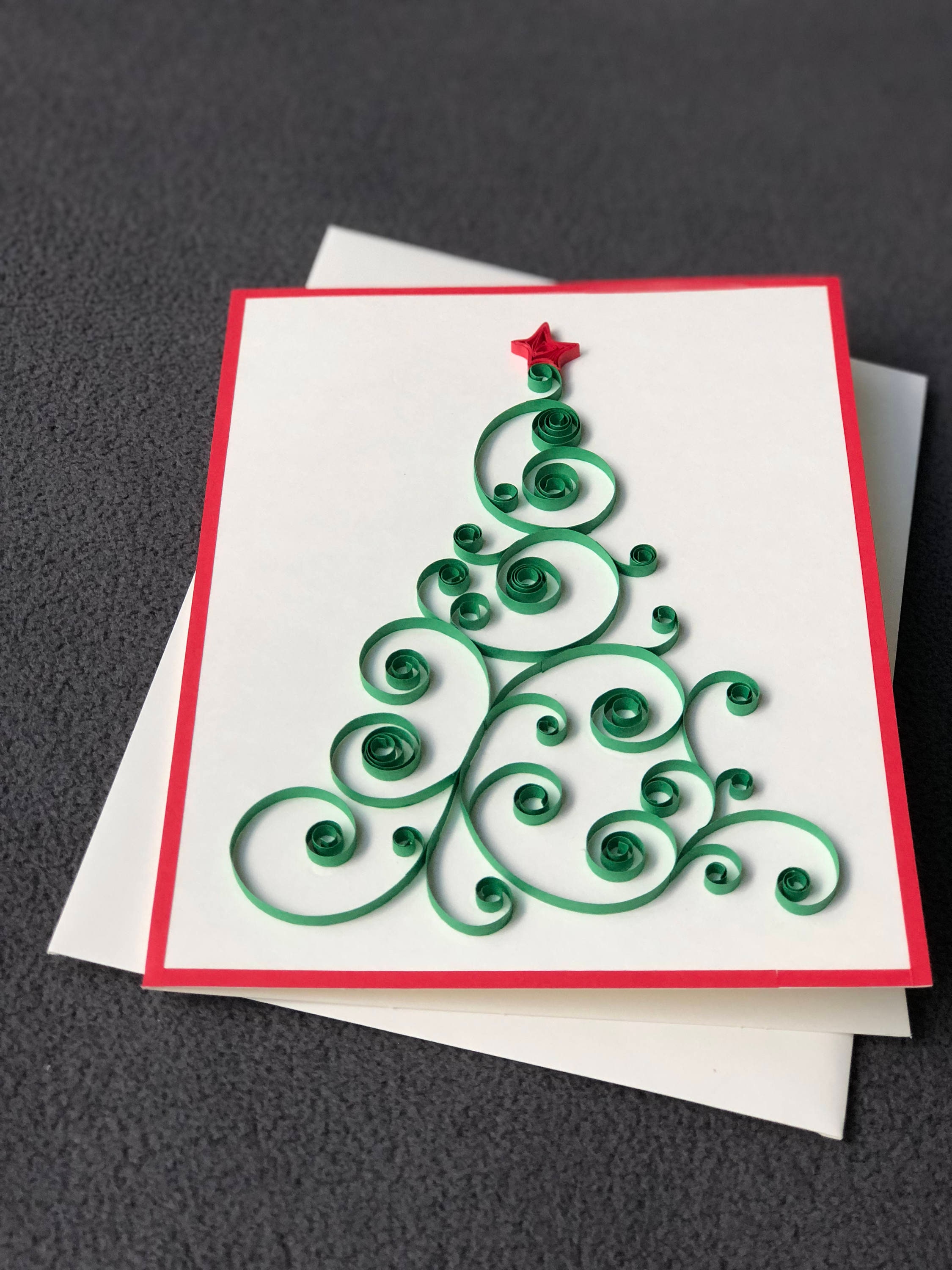 Handmade Christmas Card Christmas Tree Card Happy Holidays Card ...
