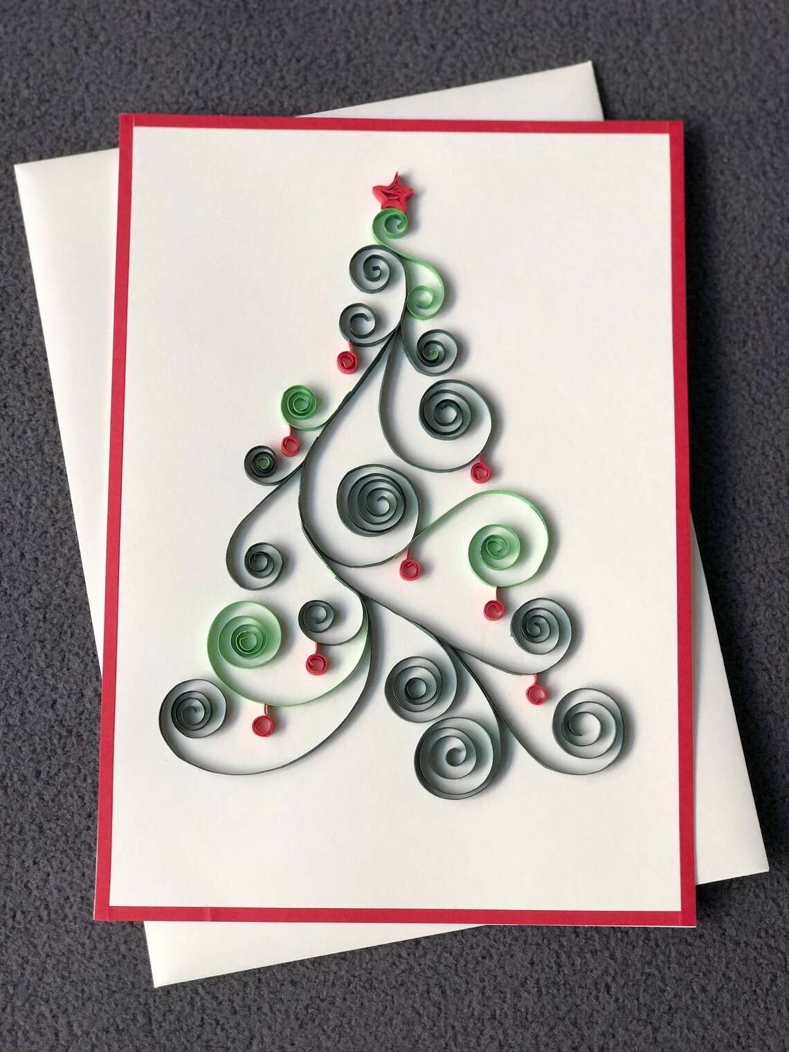 Handmade Christmas Card Christmas Tree Card Happy Holidays Card ...