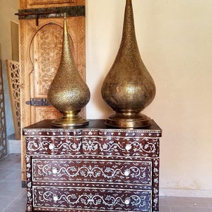 Exquisite Artwork Vintage White Syrian Mother of Pearl Dresser Cabinet ...