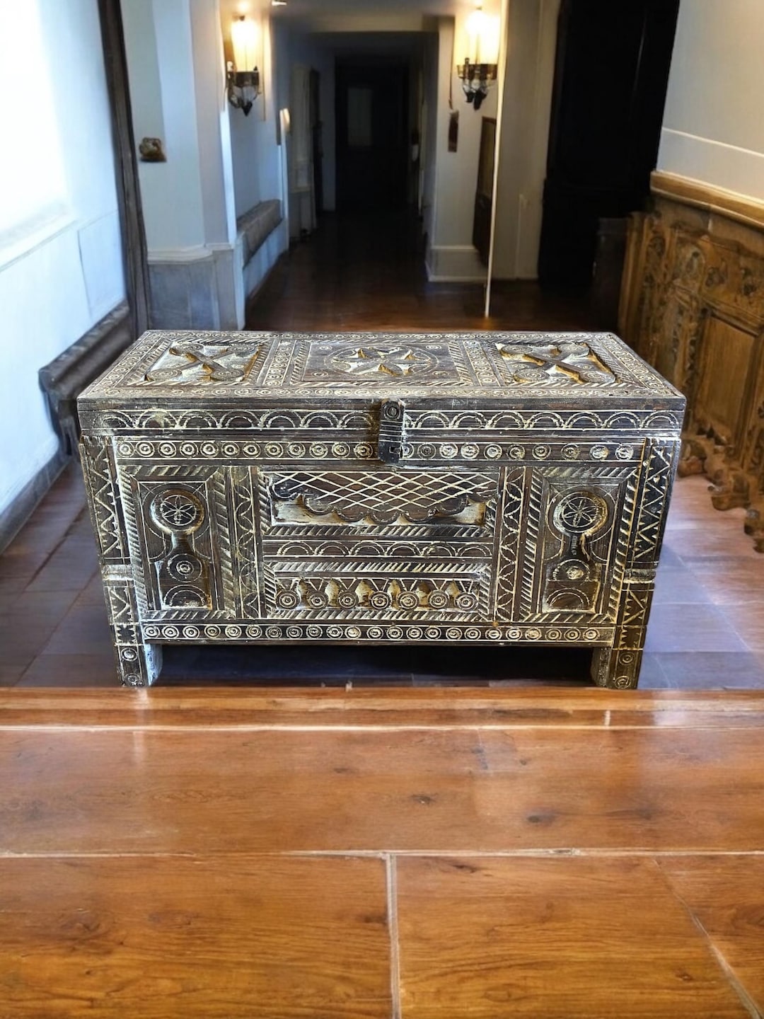 Primitive Vintage Carved Wooden African Chest a Touareg Nomad Touch ...