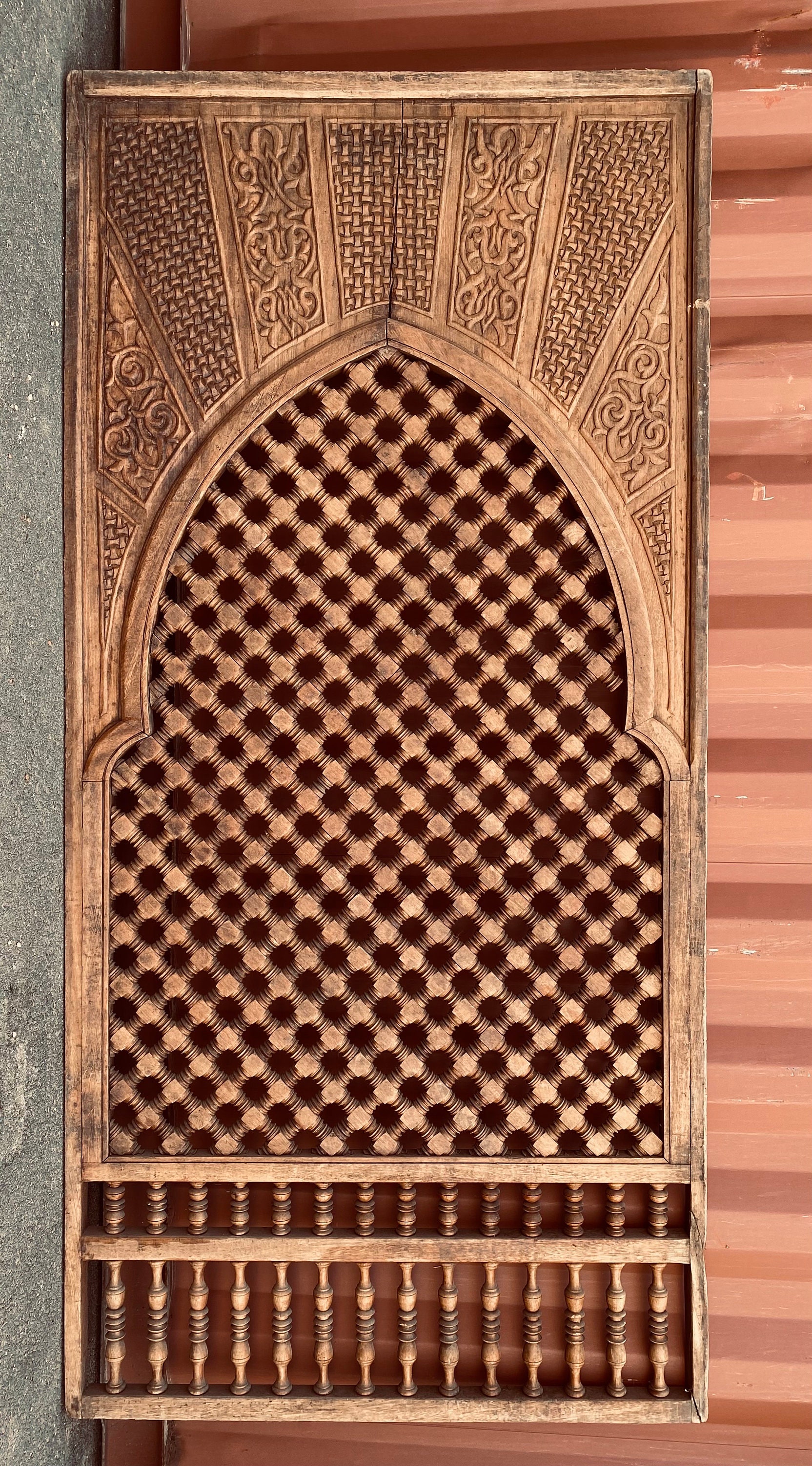 Rare Mousharabia Lattice Artwork Panel Moorish Antique Riad Door Panel ...