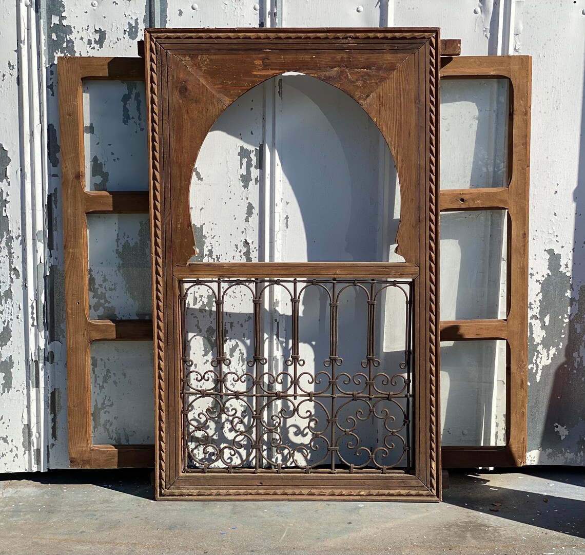 Moroccan Vintage Window Wrought Iron Filigree Artwork Metal - Etsy