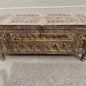 Vintage Wooden African Chest Moroccan Trunk Cabinet Bedroom Furniture a ...